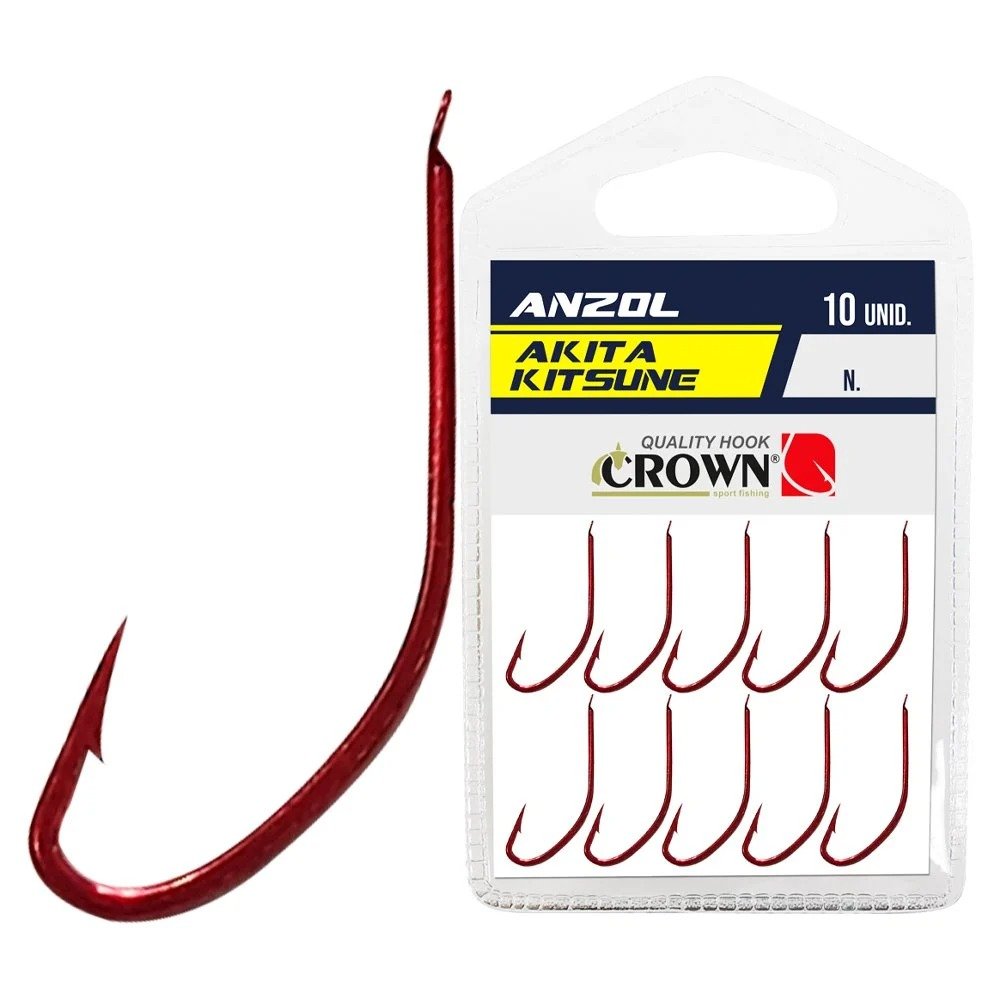 Anzol Akita Kitsune Red Crown - 10 Unidades