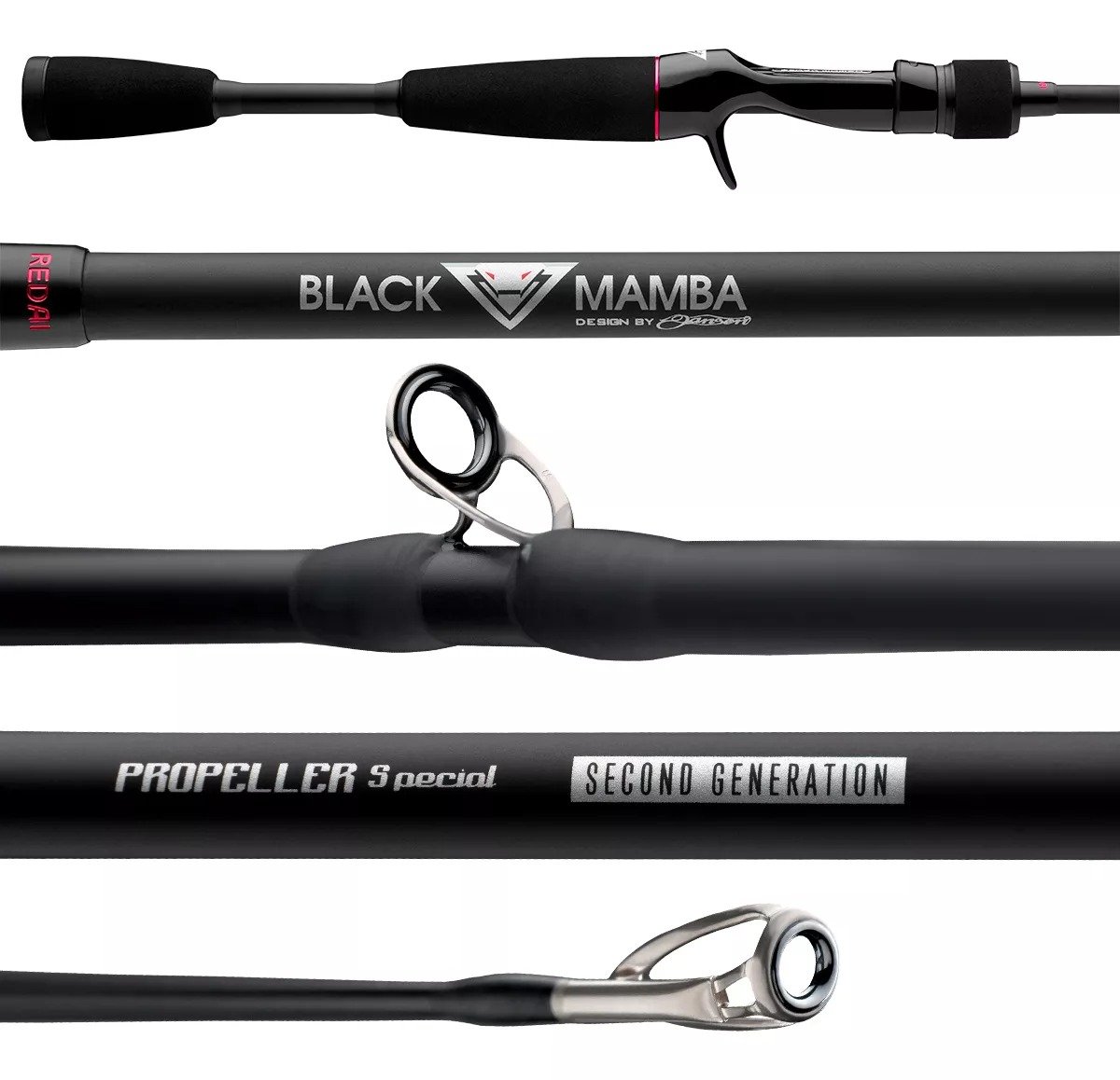 Vara Carretilha Black Mamba Second Generation 5'8 8-14lbs