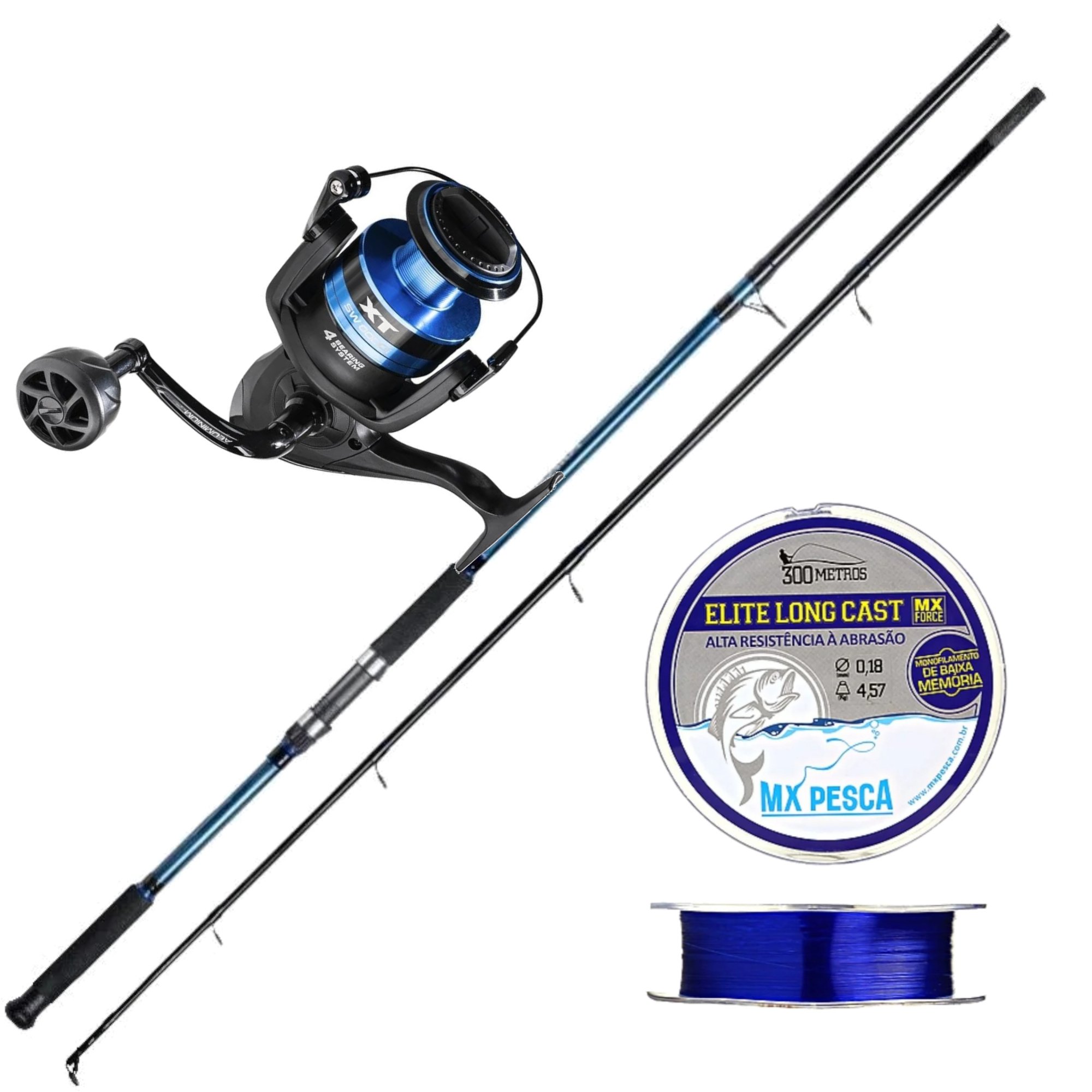 Kit Marine Vara Solara 2,10m com Molinete XT SW 2000 e Linha MX Elite